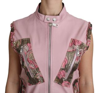 Dolce & Gabbana Lamb Leather Zippered Vest - Pink
