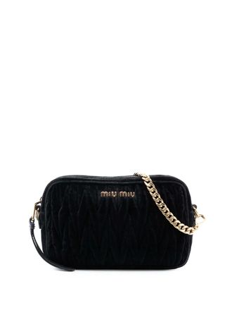 Miu Miu 2010-2025 Matelasse Velvet Camera crossbody bag - Noir
