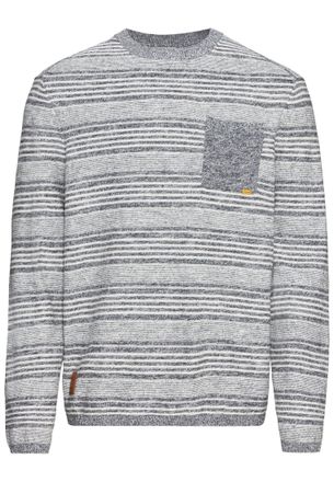 Camel Active Herren Strickpullover im Streifenmuster Blau-Grau, Menswear-L