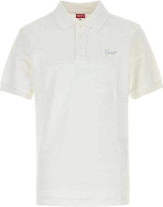 Kenzo Homme, Tops, Blanc, Taille: 2XL Polo Signature Brod&eacute; Coupe Ajust&eacute;e