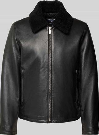 Strellson Regular Fit Lederjacke mit Lammfell-Kragen Modell MONTY