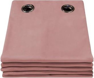 MOONDREAM LumenControl Rideau Occultant Total | Protection Lumi&egrave;re+Soleil | 100% Opaque | Fabrication UE | Velours | Oeillets | Rose MC343 | 135L x 260H cm