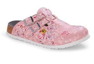Birkenstock Kay ESD Birko-Flor Sabots pour Femme - Motif Fleurs Champs Rose - Taille 39 EU