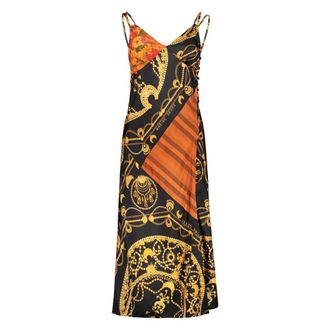Marine Serre Seidenkleid mit Seitenschlitz - - Dresses - Damen - Mehrfarbig - M