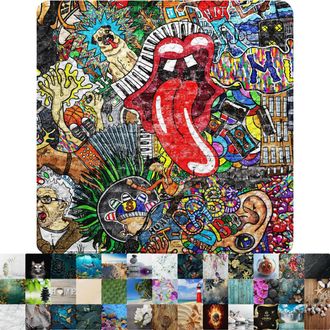 Sanilo Badematte 53 x 53 cm, rutschfeste Duschmatte für Dusche und Badewanne, Antirutschmatte maschinenwaschbar und schimmelresistent (Graffiti)