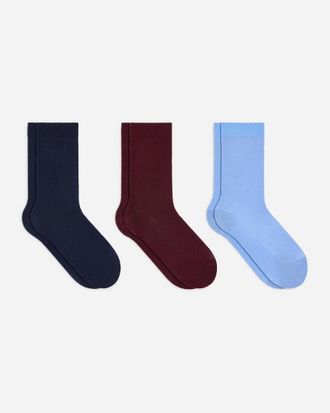Arket Gerippte Baumwollsocken 3er-Pack -Blau