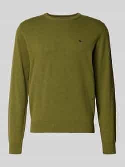 Fynch-Hatton Strickpullover aus reiner Baumwolle mit Logo-Stickerei