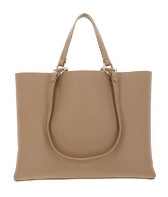 Coccinelle Leder Handtasche Schultertasche Hop On Handbag Grained Leather Fresh Beige