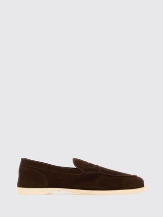 John Lobb Mocassins Penny Loafer en daim avec semelle en caoutchouc