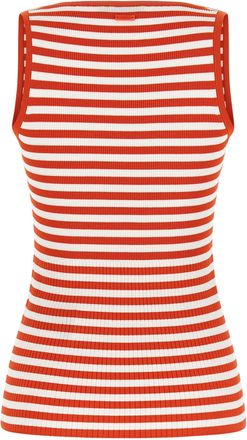 Max Mara Striped Ribbed Tank Top - Red
