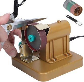 Generic Rectifieuse De Ciseaux &agrave; Cheveux, Mini Ponceuse Avec 12 Anneaux De Sable Et Outil D&eacute;bavurage, Aff&ucirc;teur De Ciseaux Sur Mesure Pour Barbier Et Tailleur