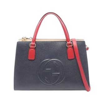 Gucci Pre-owned Soho Interlocking G Sac bandouli&egrave;re 2-en-1 en cuir - Femme - Pre-owned - Bleu - Taille: ONE Size