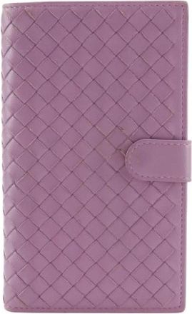 Bottega Veneta Portefeuille Bifold Pre-owned Intrecciato Nappa - Femme - Pre-owned - Violet - Taille: ONE Size