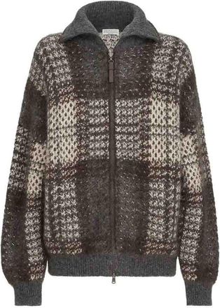 Brunello Cucinelli Pull Col Roul&eacute; - Gris