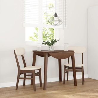 vidaXL Vidaxl - Esszimmerst&uuml;hle mit Kissen 2 Stk. Braun Massivholz Gummibaum