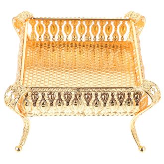 Artibetter Metall Snack Tablett Goldfarben Europ&auml;ischer Stil Obstschale Korb Rostfrei Korrosionsbest&auml;ndig Vielseitig f&uuml;r Wohnzimmer K&uuml;che Party und Geschenkidee