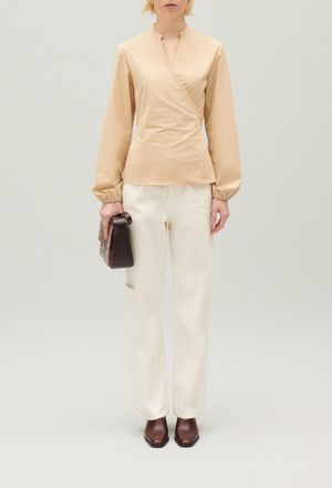 Claudie Pierlot Blouse cache-caur sable