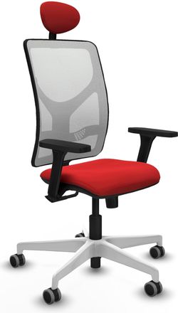 Piqueras y Crespo Home Office B&uuml;rostuhl mit 3D-Armlehnen, h&ouml;henverstellbarer Lendenwirbelst&uuml;tze und festem Kopfteil, ausgestattet mit Sincro 3 Positionen und Schneidesc