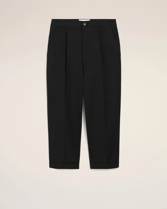 Ami Pantalon Carotte Noir Oversize en Coton Noir - XXL - Homme