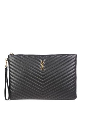Saint Laurent pochette Cassandre &agrave; design matelass&eacute; - Noir