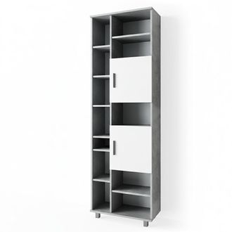 Vicco Badschrank Beton Ilias 60x190x30 cm - W&auml;scheschrank, Praktische Ablage f&uuml;r Handt&uuml;cher, Pflegeprodukte & Accessoires