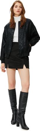 Koton Women Slit Detail Suede Looking Mini Skirt