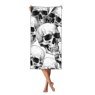 Generic Grande serviette de plage Halloween t&ecirc;te de mort, jour des morts &agrave; s&eacute;chage rapide, ultra absorbante, en microfibre, pour adultes et enfants, pour la n