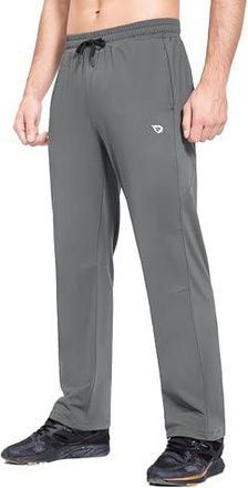 Baleaf Pantalon de sport en polaire imperméable pour homme, coupe ample, thermique, idéal pour la randonnée, la course à pied, avec poches, gris, 36-41