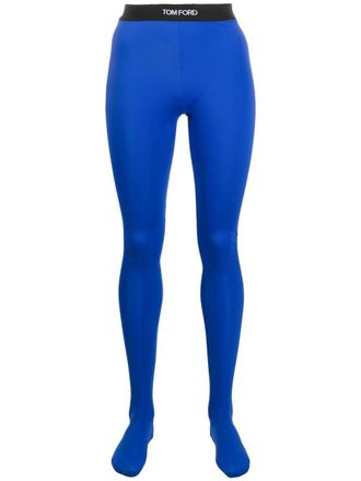 Tom Ford Leggings mit Logo-Bund - Blau