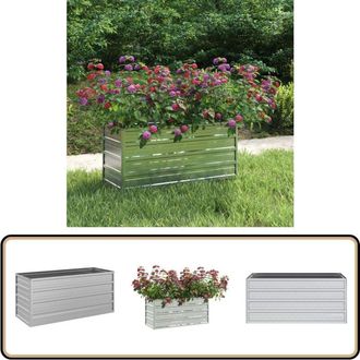 vidaXL Vidaxl - Lit surélevé de jardin 100x40x45 cm Acier galvanisé Argenté - Jardiniere Metal - Pot De Fleurs Exterieur - Lit Surélevé Jardin - Bac Plante
