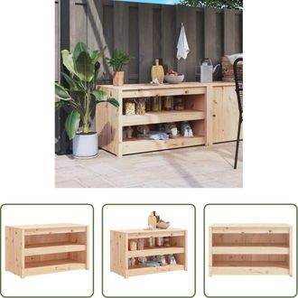 vidaXL K&uuml;chenschrank Holz - Outdoor-K&uuml;chenschrank MEPPEL 106x55x64 cm Massivholz Kiefer