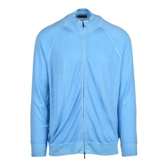 Drumohr Strickjacke mit Rei&szlig;verschluss - - Knitwear - Herren - Blau - 2XL