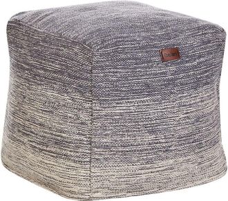 Beliani Beliani - Pouf en Forme de Cube 40 x 40 cm en Tissu Coton au Dégradé de Gris Clair avec Rembourrage en Bille de Polystyrène