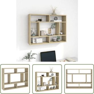 Les Tendances Les Tendances - The Living Store Étagère murale Chêne sonoma 75x16x55 cm Bois dingénierie - Étagère Murale - Étagère Suspendue - Rangement Mural