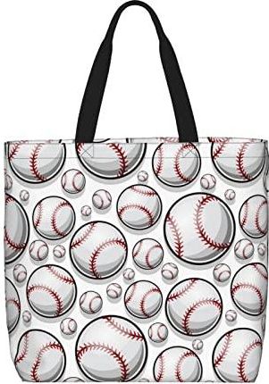 Generic Sac Fourre-Tout Mod&egrave;le De Baseball Sac Enfant Avec Poign&eacute;es Lavables Sacs En Toile, Pour Tous Les Jours, Femmes, Filles, Shopping
