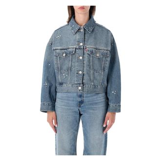 Levi's Femme, Vestes, Bleu, Taille: 38 FR Jacket Strass