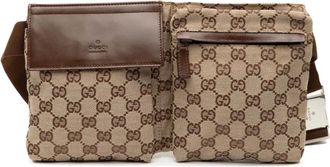 Gucci 2000-2015 GG Canvas Double Pocket belt bag - Braun