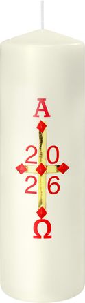 Wiedemann traditionelle Osterkerze 185 x 60 mm mit aktueller Jahreszahl