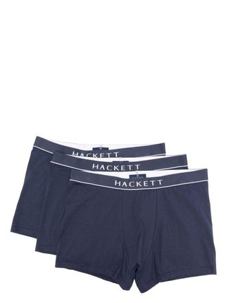 Hackett slips en coton à bande logo (lot de trois) - Bleu