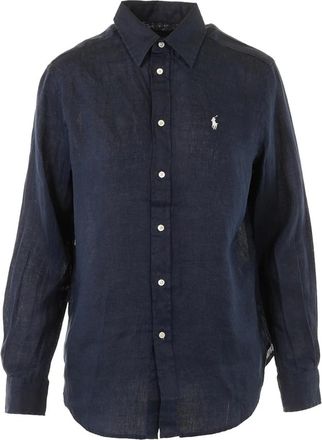 Polo Ralph Lauren Femme, Blouses et Chemises, Bleu, Taille: 38 FR Classic Fit Linen Shirt