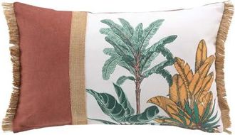 Douceur d'Intérieur Palmanova Kissen mit abziehbarem Bezug (30 x 50 cm), Bedruckte Baumwolle und Jute