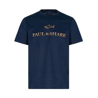 Paul & Shark Double Mercerised Shark T Shirt - - Tops - Herren - Blau - S