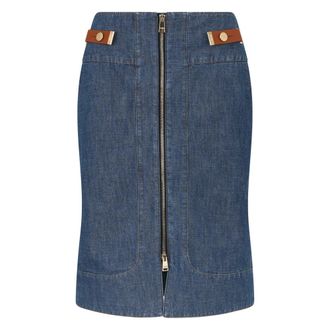 Fendi Jeansrock mit Rei&szlig;verschlussdetail - - Skirts - Damen - Blau - S