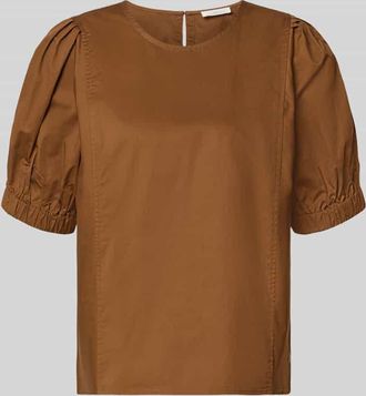Fynch-Hatton Regular Fit Bluse mit Puff&auml;rmeln Modell SOLID