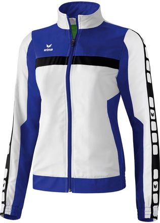 Erima Damen Sports 5-Cubes Präsentationsjacke, Weiß/Indigo Blau/Schwarz, 40, 101535