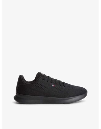 Tommy Hilfiger Leichte Sneaker aus Jacquard-Strick in Schwarz