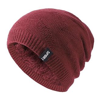 Generic Chapeaux dhiver en coton tricot&eacute; de couleur unie pour homme, chapeau chaud tricot&eacute; pour la course &agrave; pied, le sport, chapeau tricot&eacute; en coton pour homm