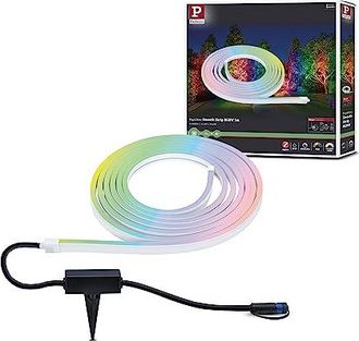 Paulmann 94561 Plug & Shine LED Au&szlig;enleuchte Stripe Smart Home Zigbee Smooth IP67 5m incl. 1x22 W dimmbar RGBW Farbsteuerung Wei&szlig; Kunststoff 3000 K