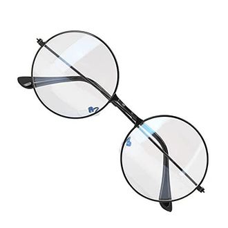 Generic Lunettes &agrave; Monture M&eacute;tallique &agrave; Verres Transparents de Style Vintage pour la D&eacute;coration du Visage, Protection contre les Radiations, Adapt&eacute;es aux Acti