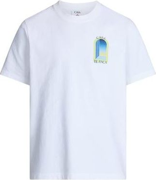 Casablanca T-shirt imprim&eacute; &agrave; col rond en coton organique